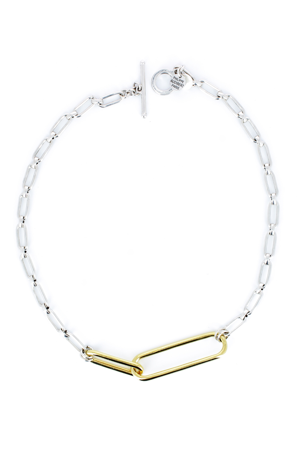 ENA DOUBLE CHAIN RECTANGLE LINK NECKLACE – Philippe Audibert