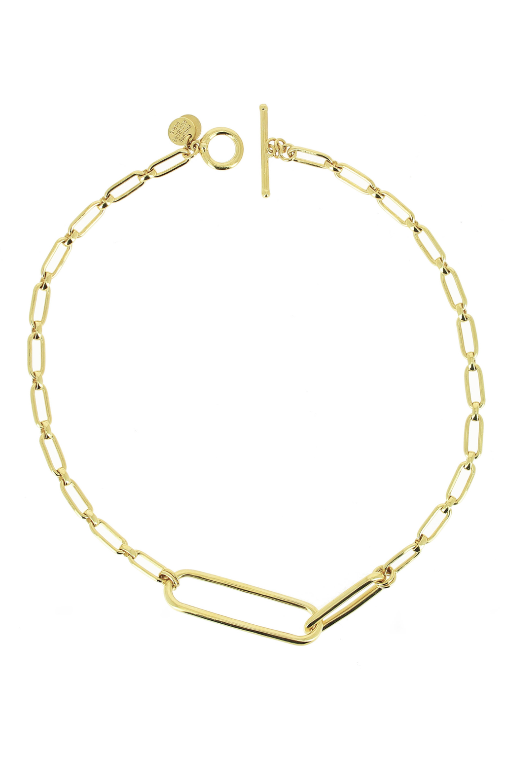 ENA DOUBLE CHAIN RECTANGLE LINK NECKLACE – Philippe Audibert